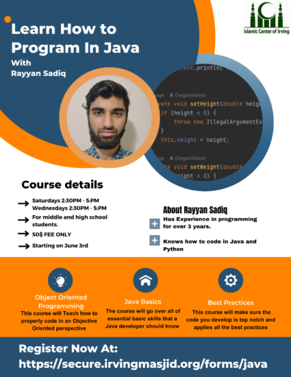 Learn how to program in Java - Islamic Center of Irving